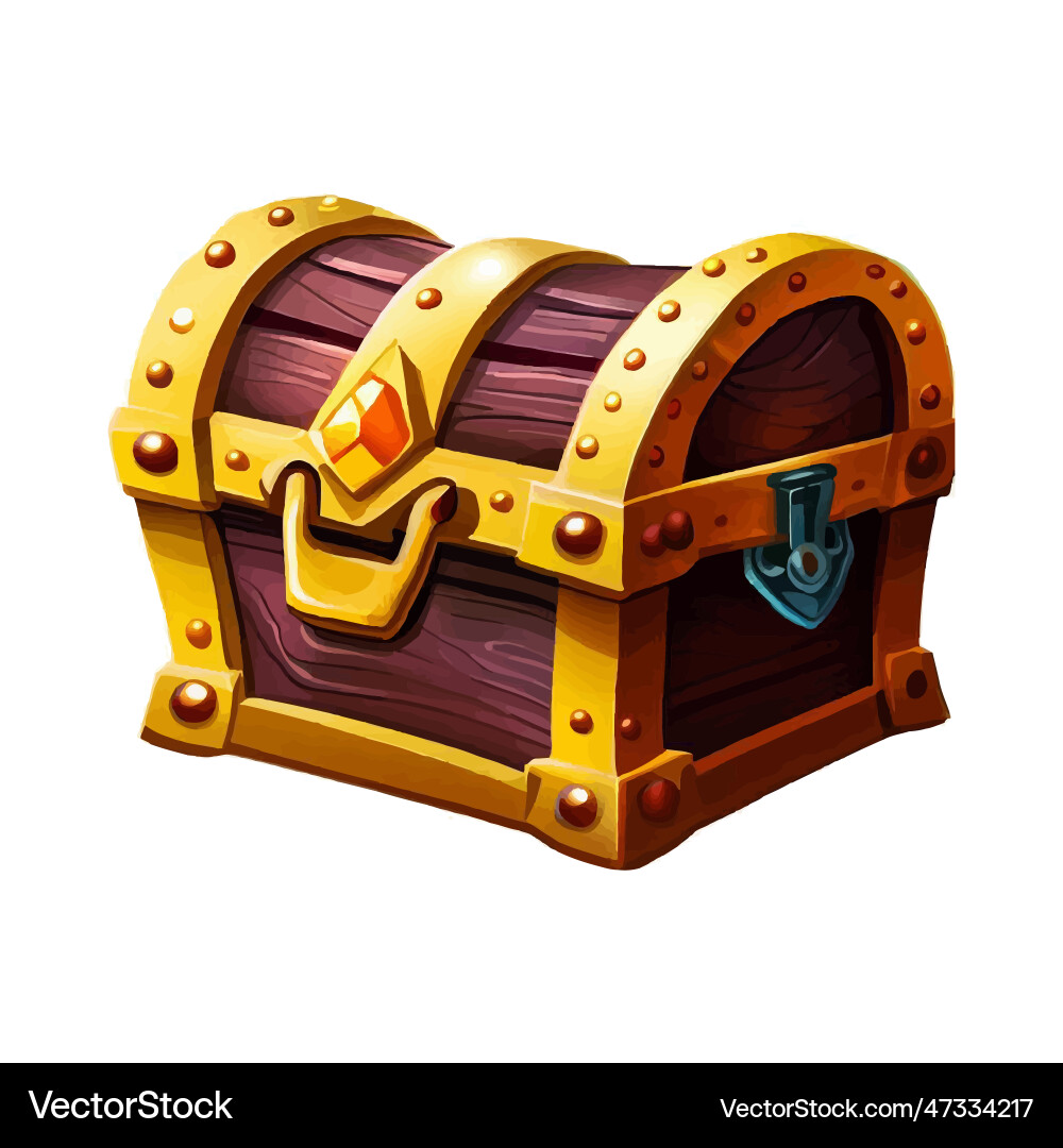 Big treasure chest isolated on white background Vector Image
