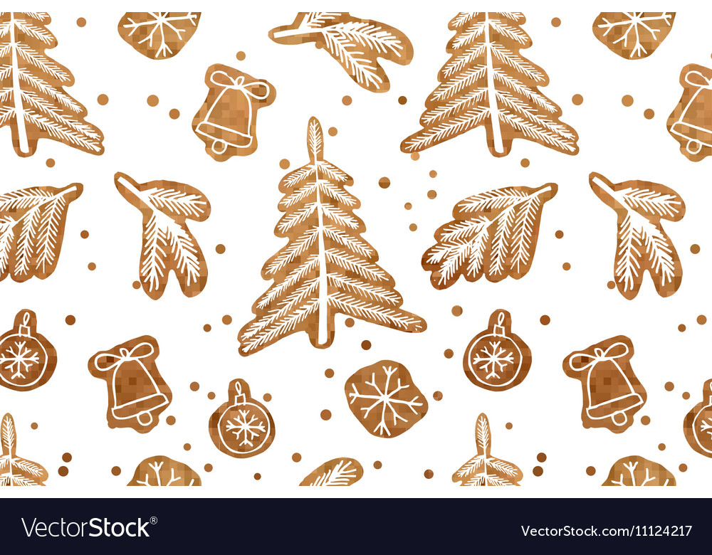 Christmas seamless gingerbread pattern Royalty Free Vector