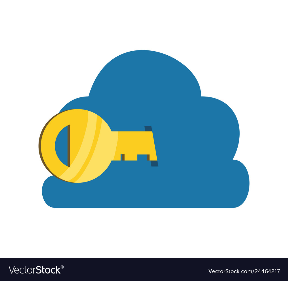 Cloud computing server with key Royalty Free Vector Image