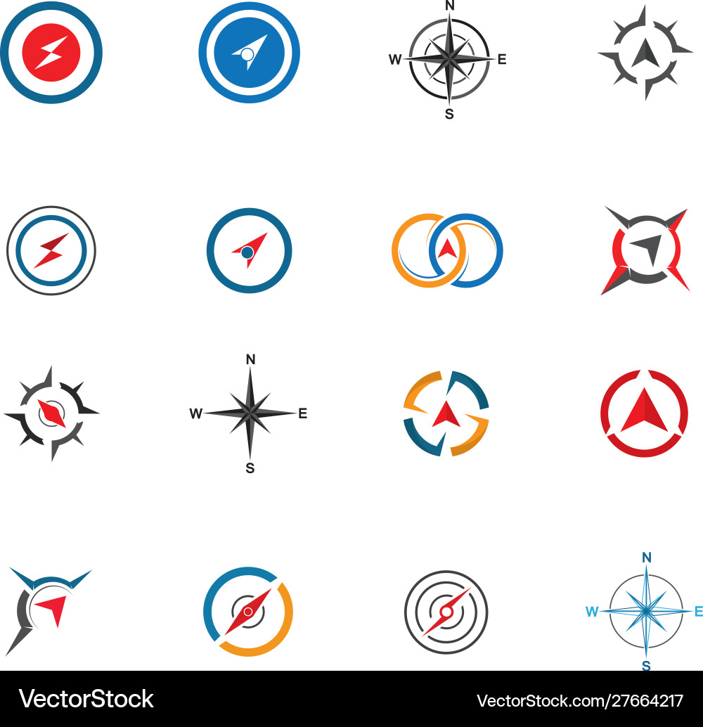 Compass logo signs and symbols Royalty Free Vector Image