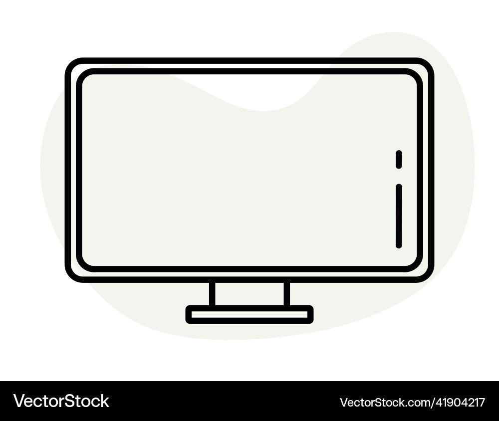 Computer monitor flat hand-drawn doodle Royalty Free Vector