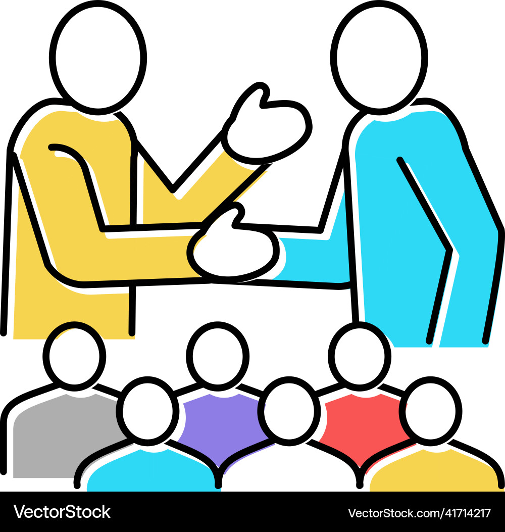 Friendship people value color icon Royalty Free Vector Image