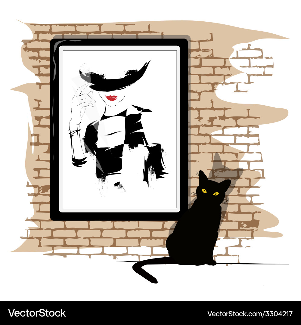 Girls portrait on a wall Royalty Free Vector Image