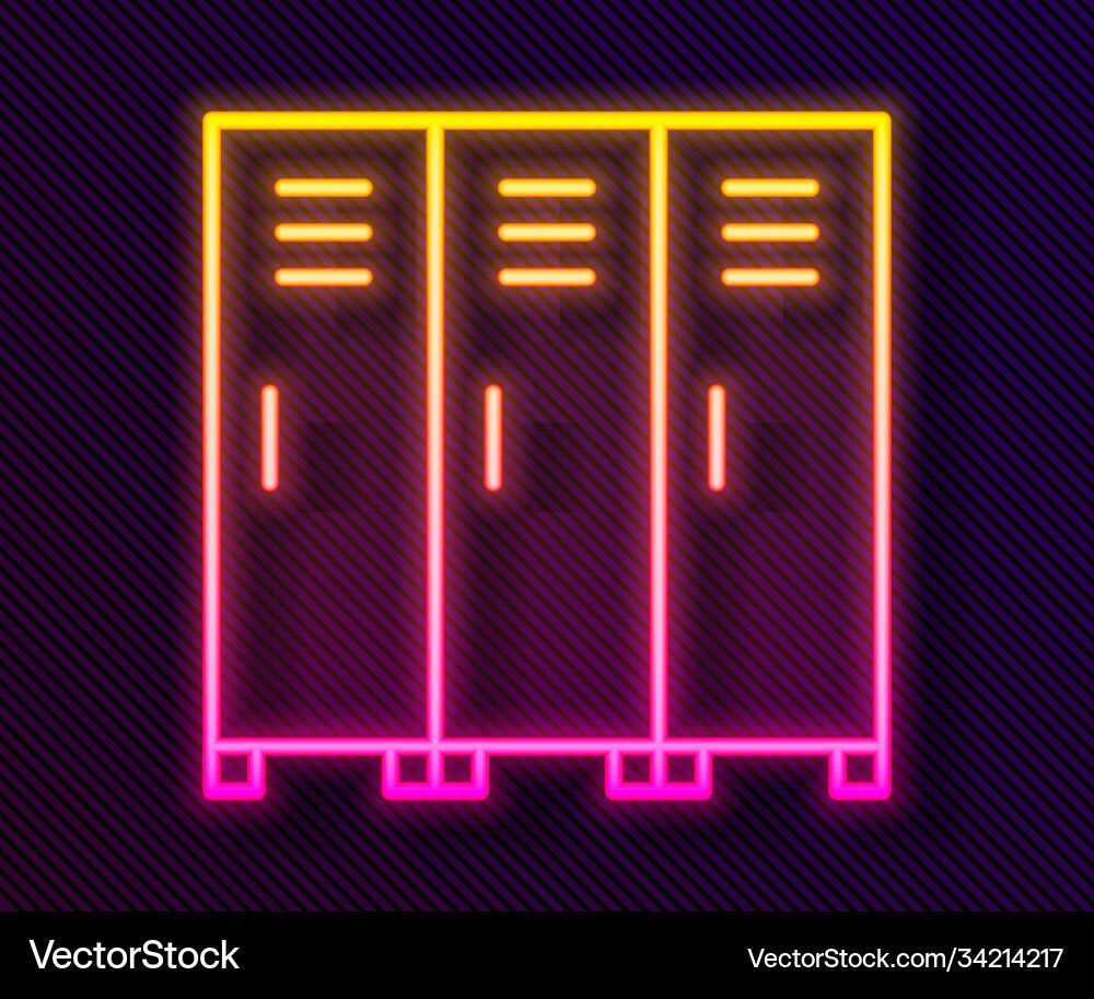 Glowing neon line locker or changing room Vector Image