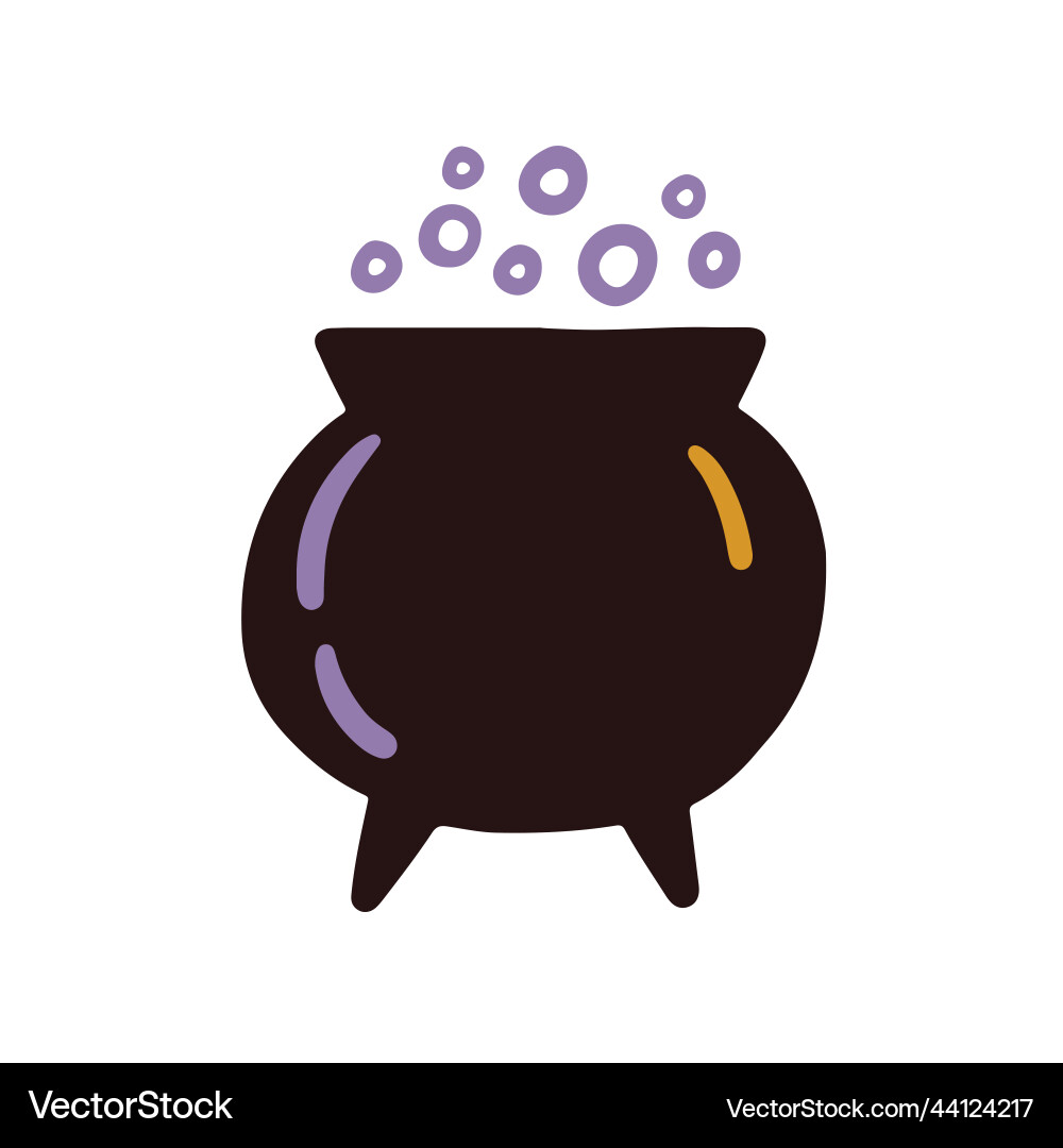 Halloween cauldron with poison Royalty Free Vector Image