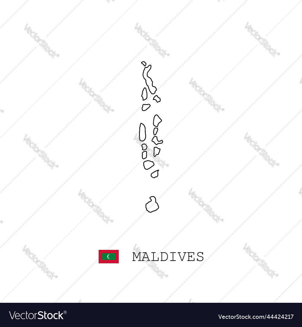 Maldives map outline line linear Royalty Free Vector Image Maldives map outline line linear Royalty Free Vector Image