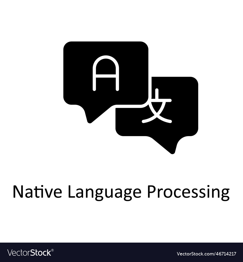 Native language processing solid icons Royalty Free Vector