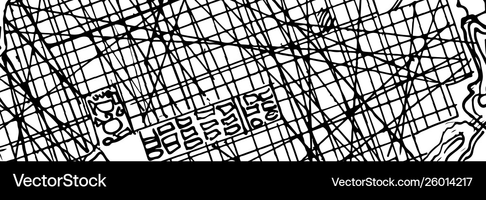 Street city hand drawn map Royalty Free Vector Image