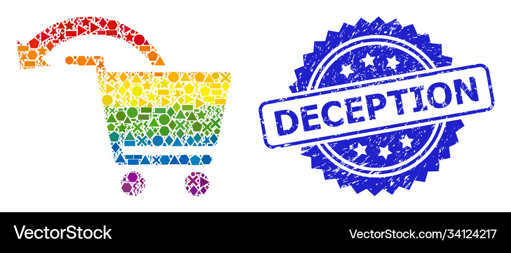 Textured deception seal and spectrum geometric Vector Image