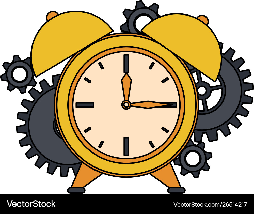 Time clock watch alarm cartoon Royalty Free Vector Image