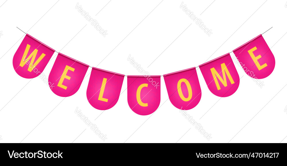 Welcome pennant banner isolated on white Vector Image