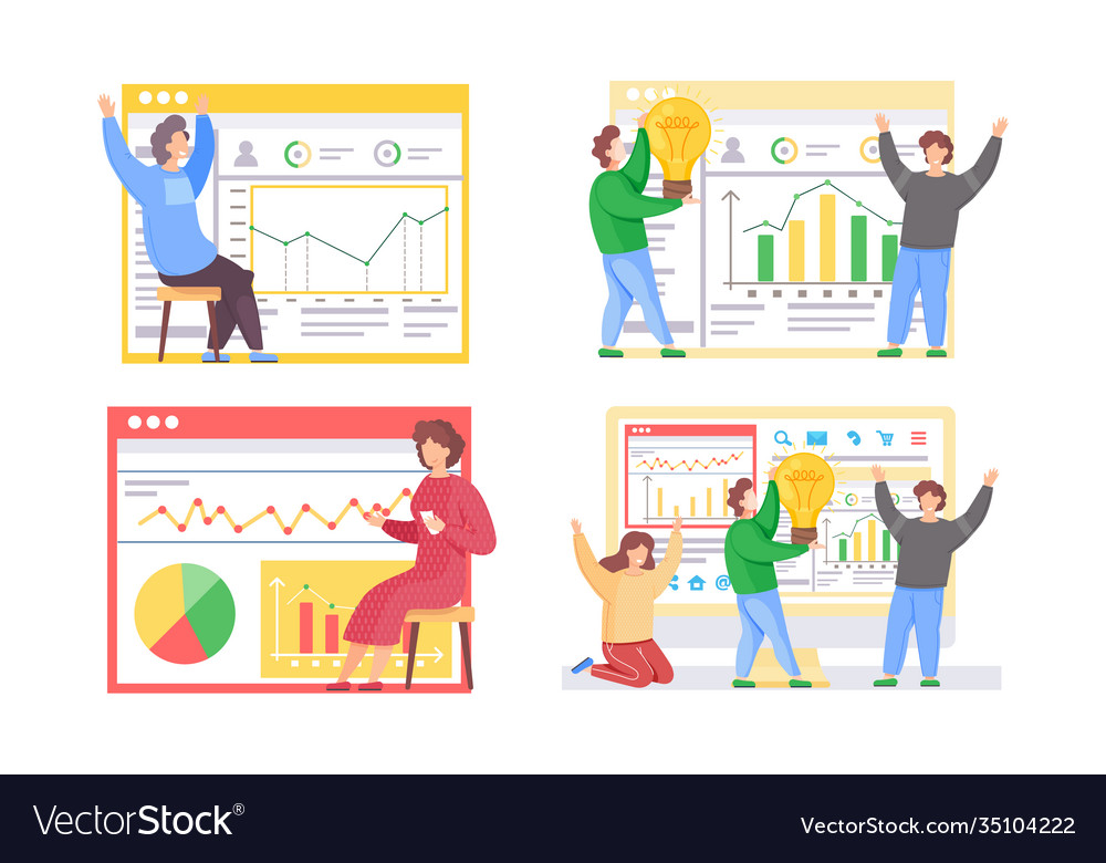A set on topic statistical Royalty Free Vector Image