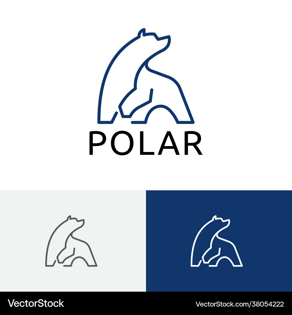 Big polar bear cool ice abstract line logo Vector Image