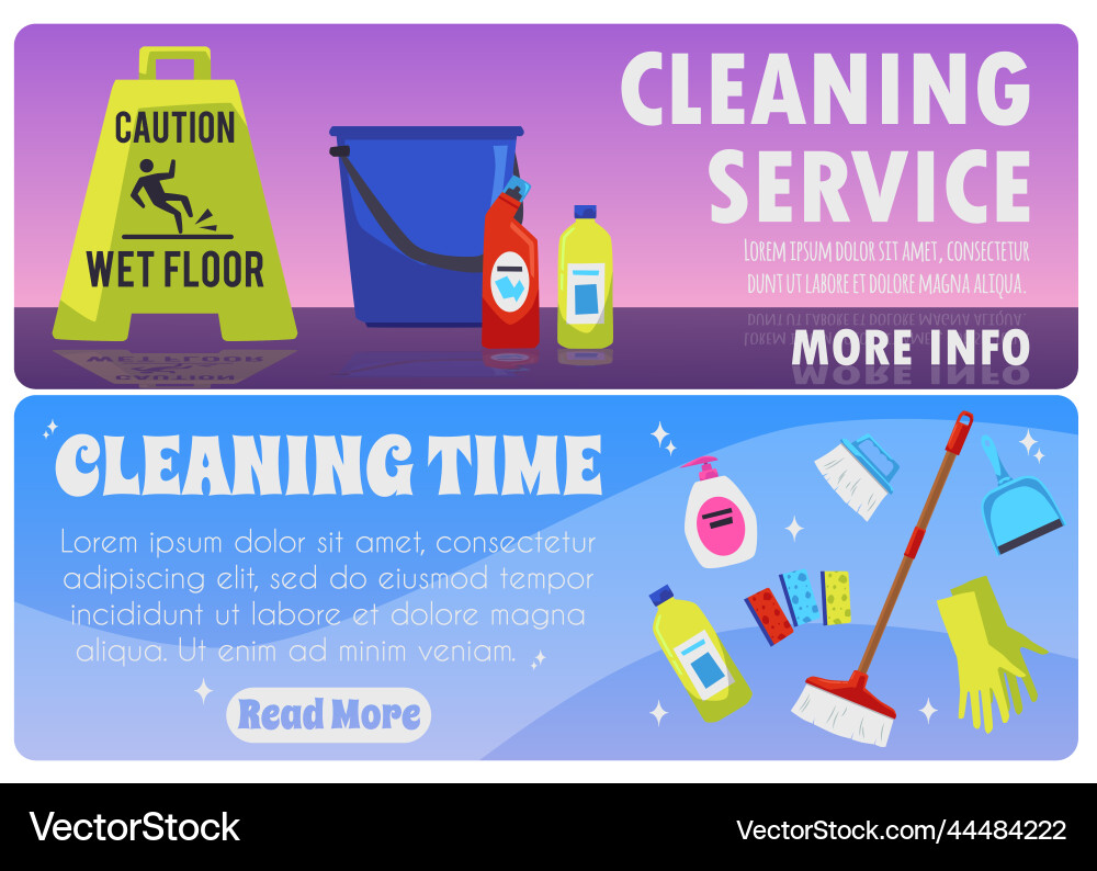 Cleaning service banners for web and flyers design