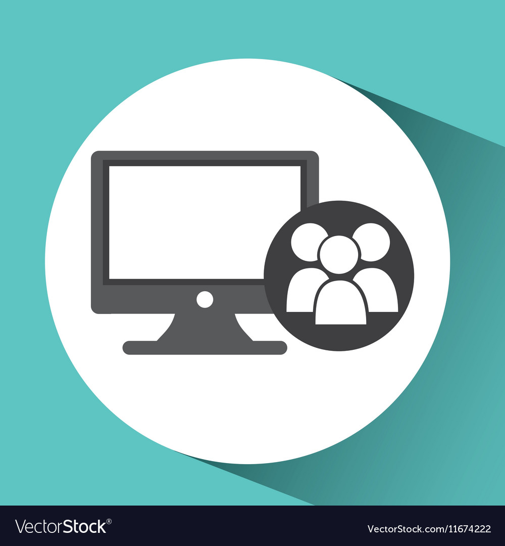 Computer network desktop group Royalty Free Vector Image
