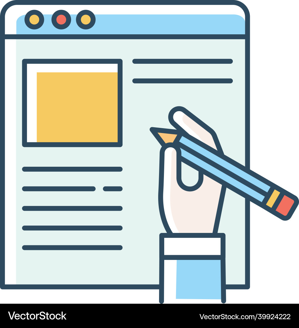 Copywriter article author blue rgb color icon Vector Image