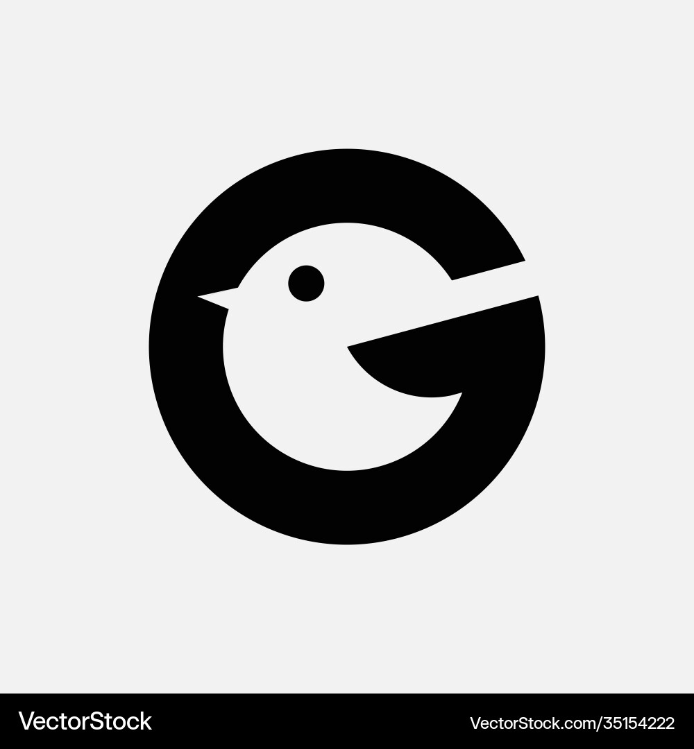 Creative letter g with bird logo design graphic Vector Image