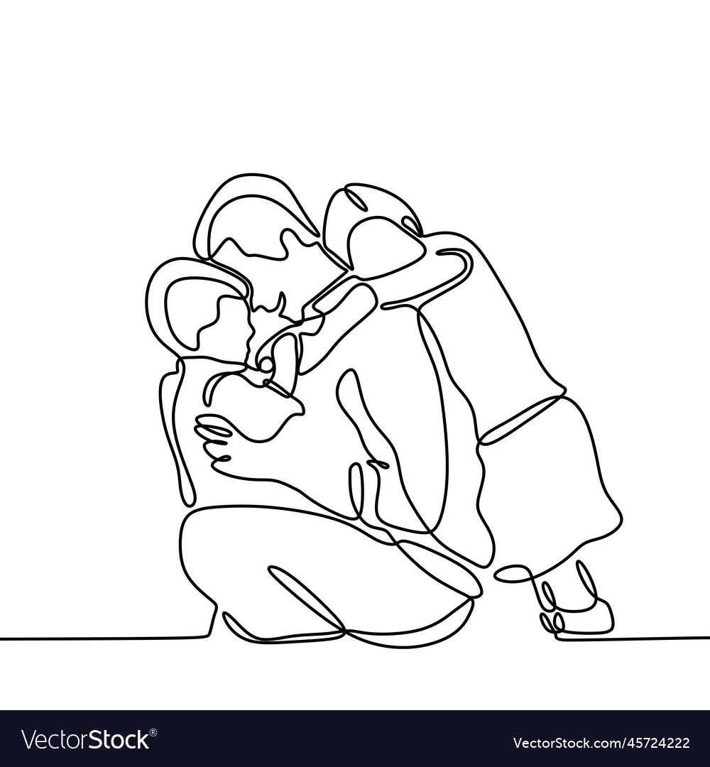 Father and his two children of son daughter Vector Image