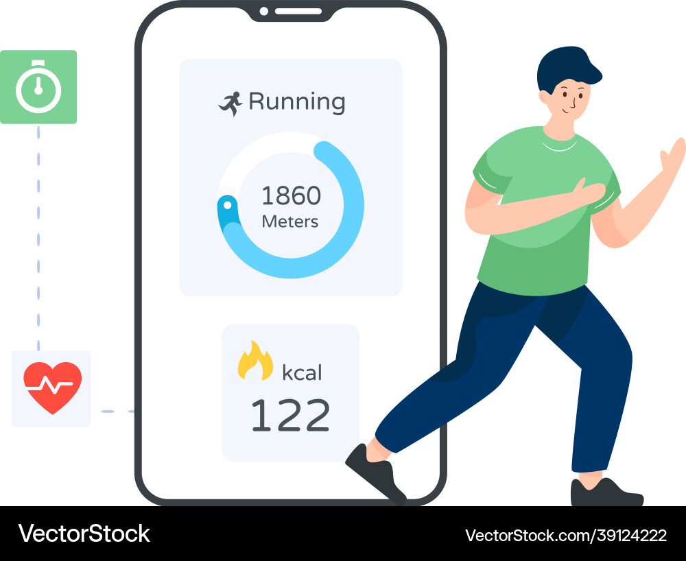 Fitness app Royalty Free Vector Image - VectorStock