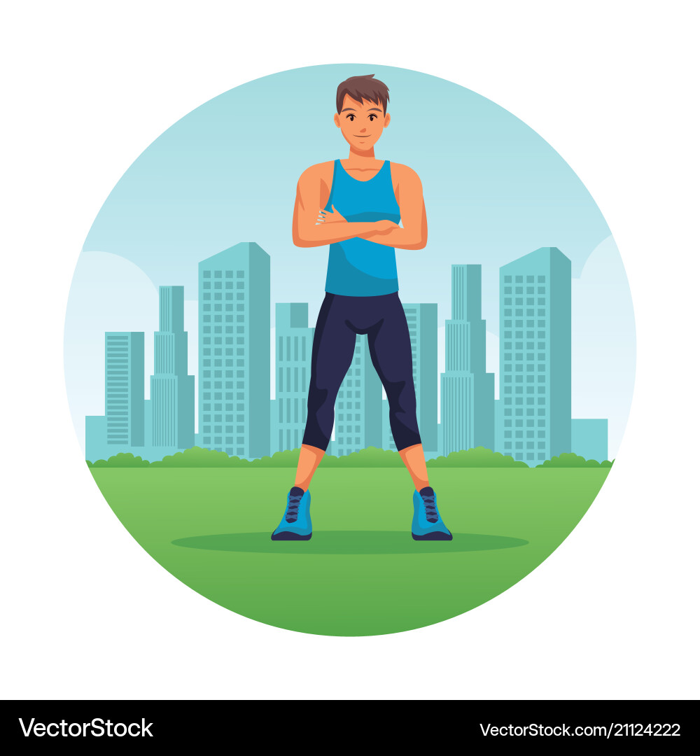 Fitness man cartoon Royalty Free Vector Image - VectorStock