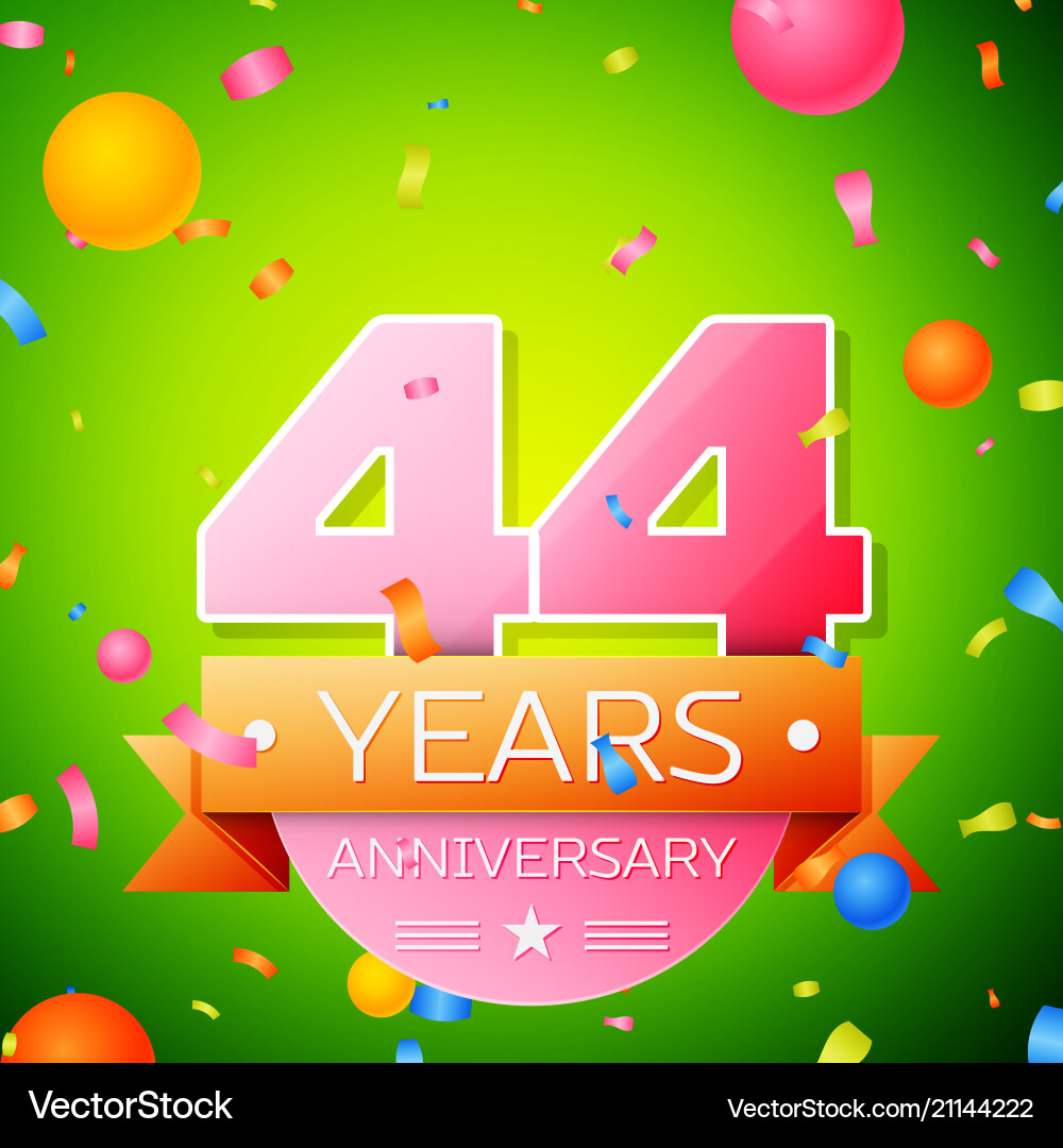 Forty four years anniversary celebration design Vector Image