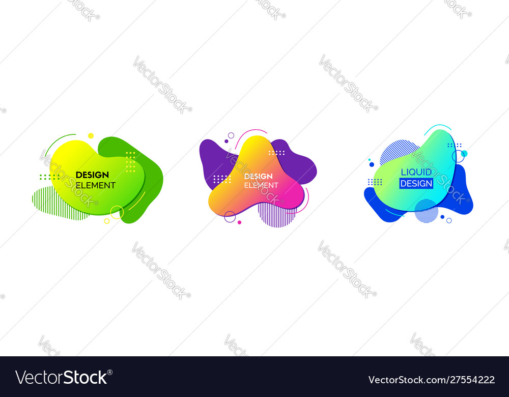Liquid design elements set fluid Royalty Free Vector Image