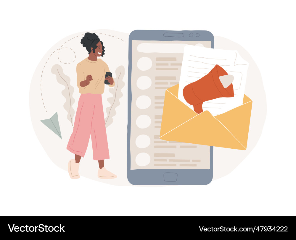 Newsletter isolated concept Royalty Free Vector Image