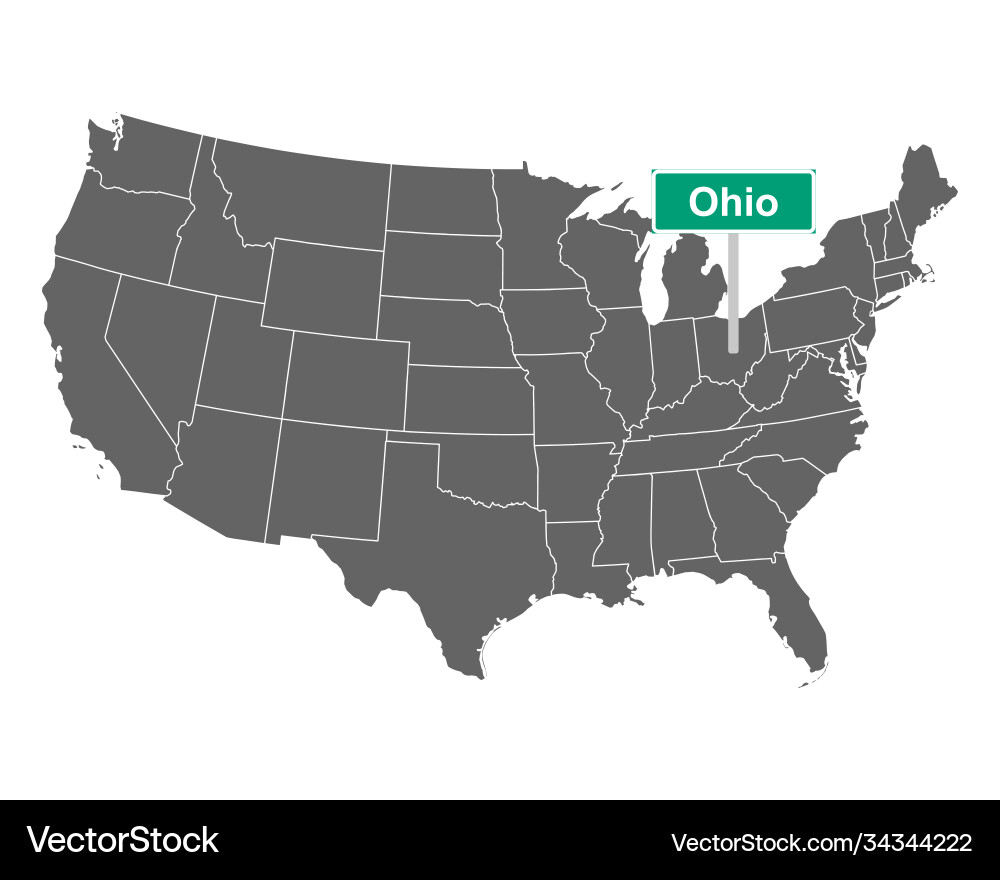 Ohio state limit sign and map usa Royalty Free Vector Image