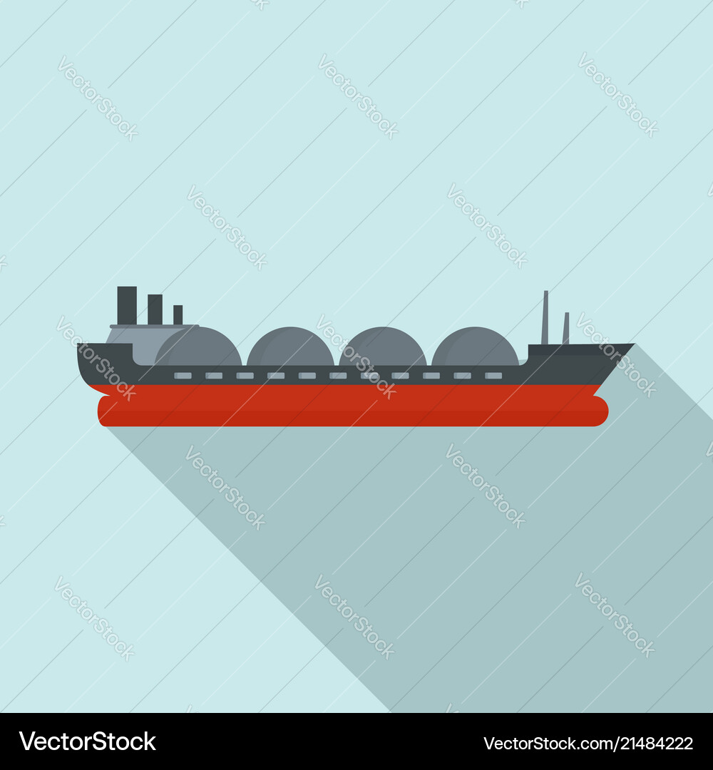 Petrol tanker ship icon flat style Royalty Free Vector Image