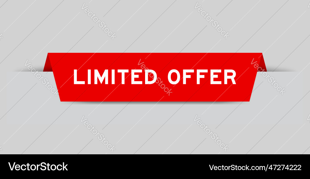 Red color inserted label with word limited offer Vector Image