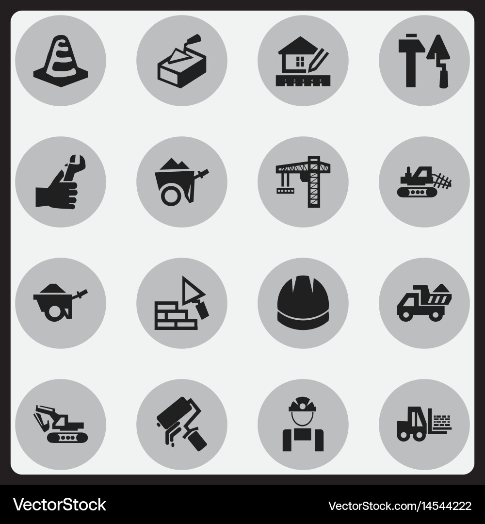 Set of 16 editable structure icons includes Vector Image