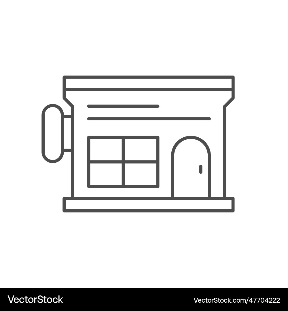 Shop building line outline icon Royalty Free Vector Image