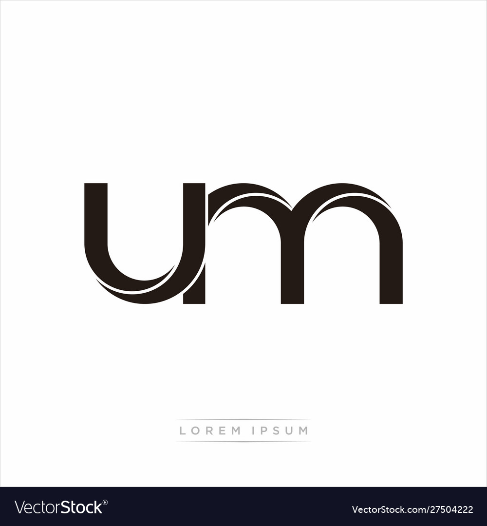 Um initial letter split lowercase modern monogram Vector Image