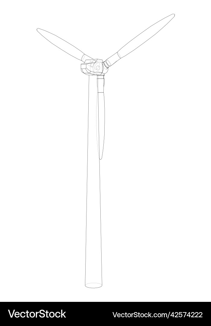 Wind turbine rendering of 3d Royalty Free Vector Image