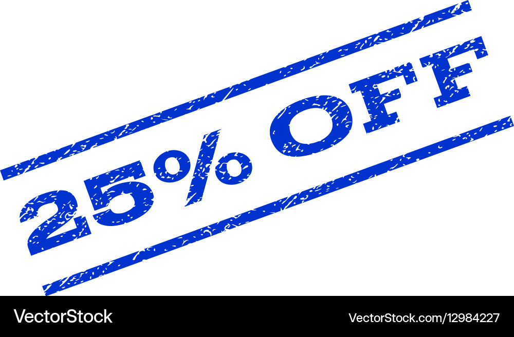 25 percent off watermark stamp Royalty Free Vector Image