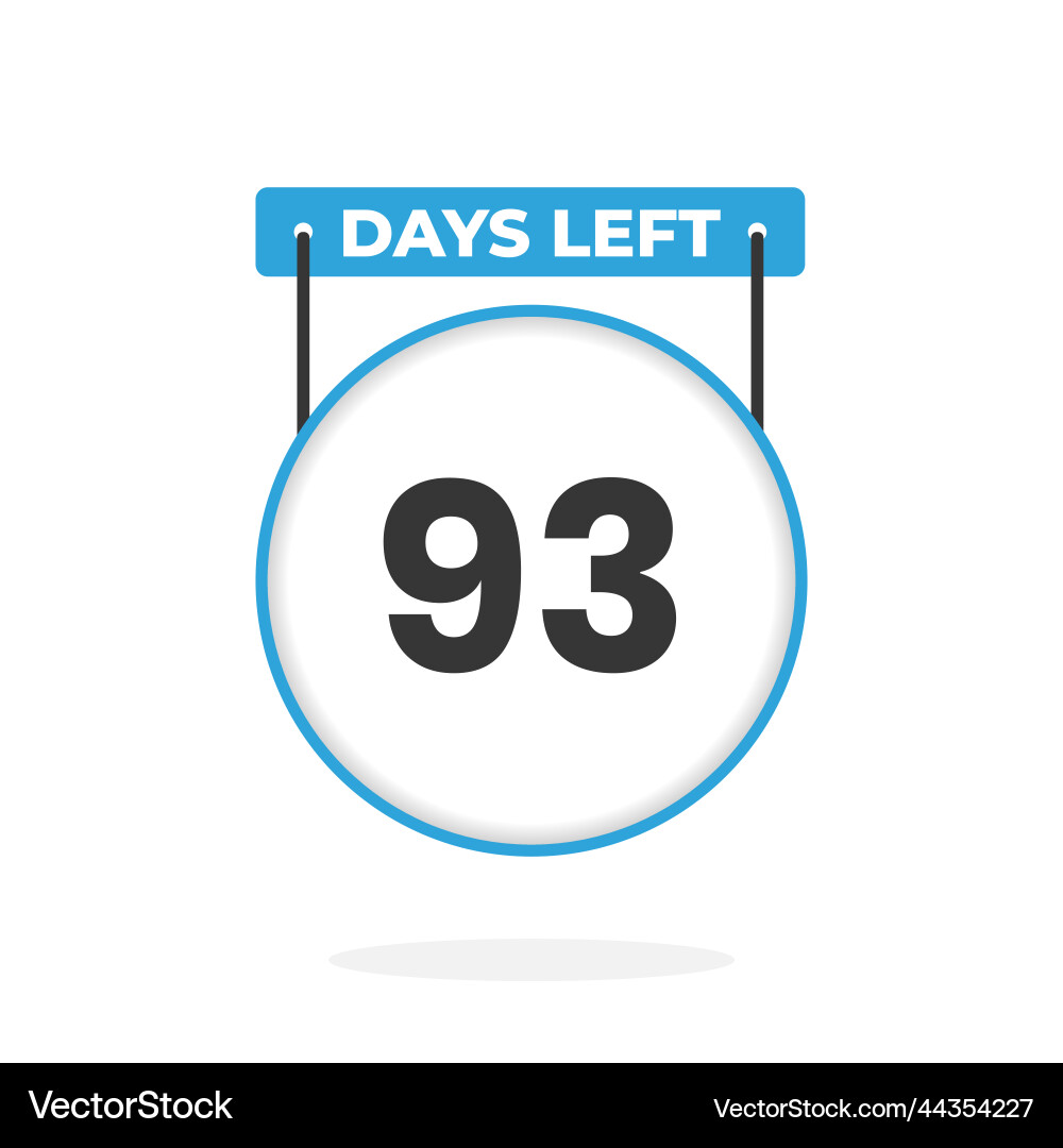 93 days left countdown for sales promotion Vector Image