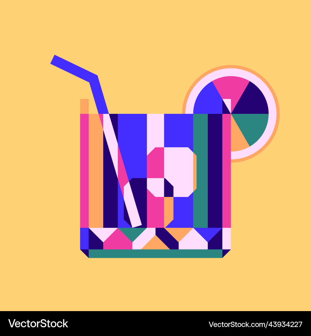 A bright poster advertises cocktail drink Vector Image
