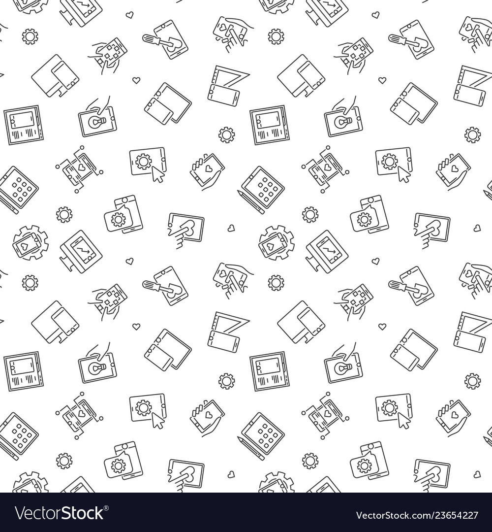 Application development minimal line Royalty Free Vector