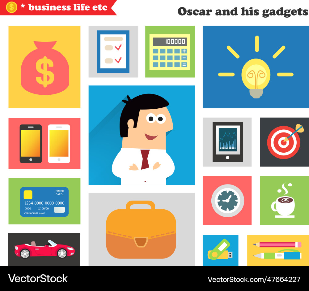 Business gadgets and stuff Royalty Free Vector Image