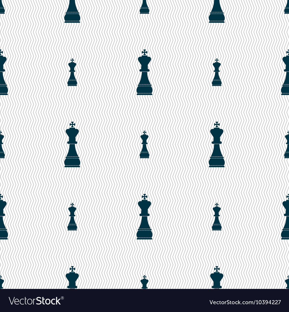 Chess king sign seamless pattern with geometric Vector Image