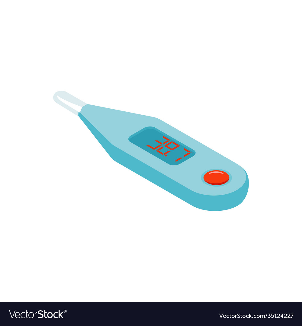 Electronic thermometer isometric composition Vector Image