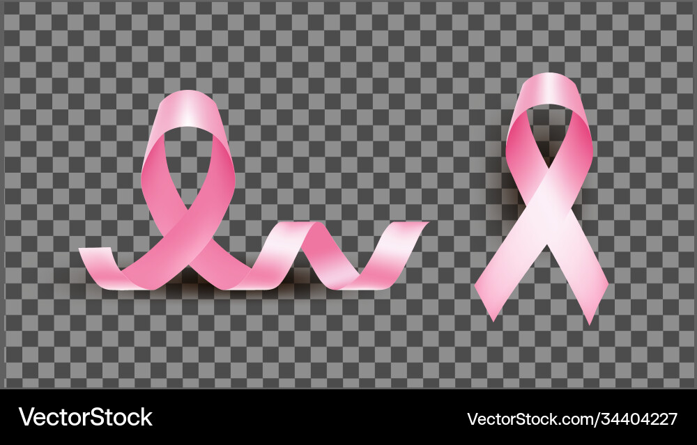 Element pink ribbon for breast cancer Royalty Free Vector