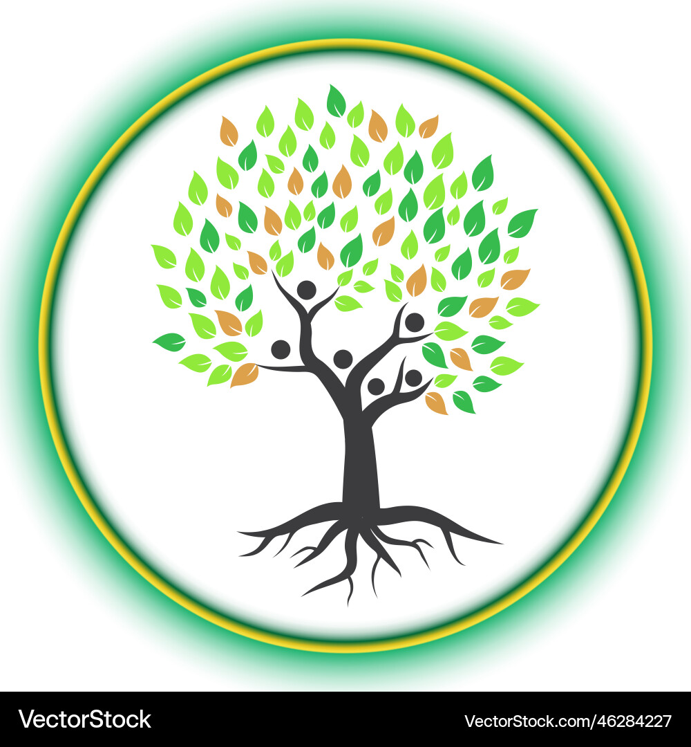 Family tree logo colorful tree icon Royalty Free Vector