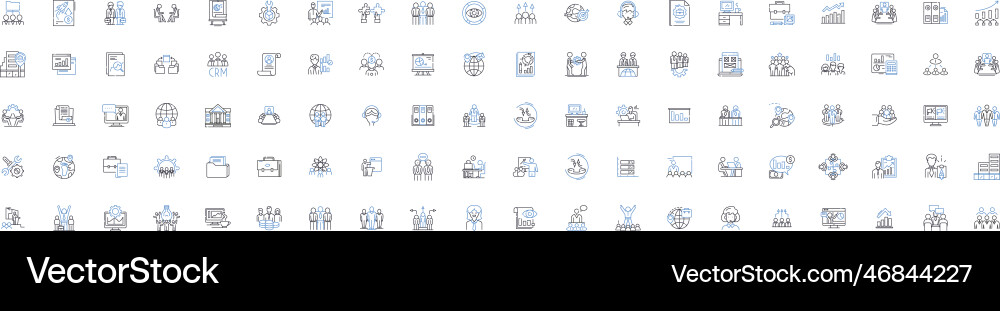Freelance contractor line icons collection Vector Image