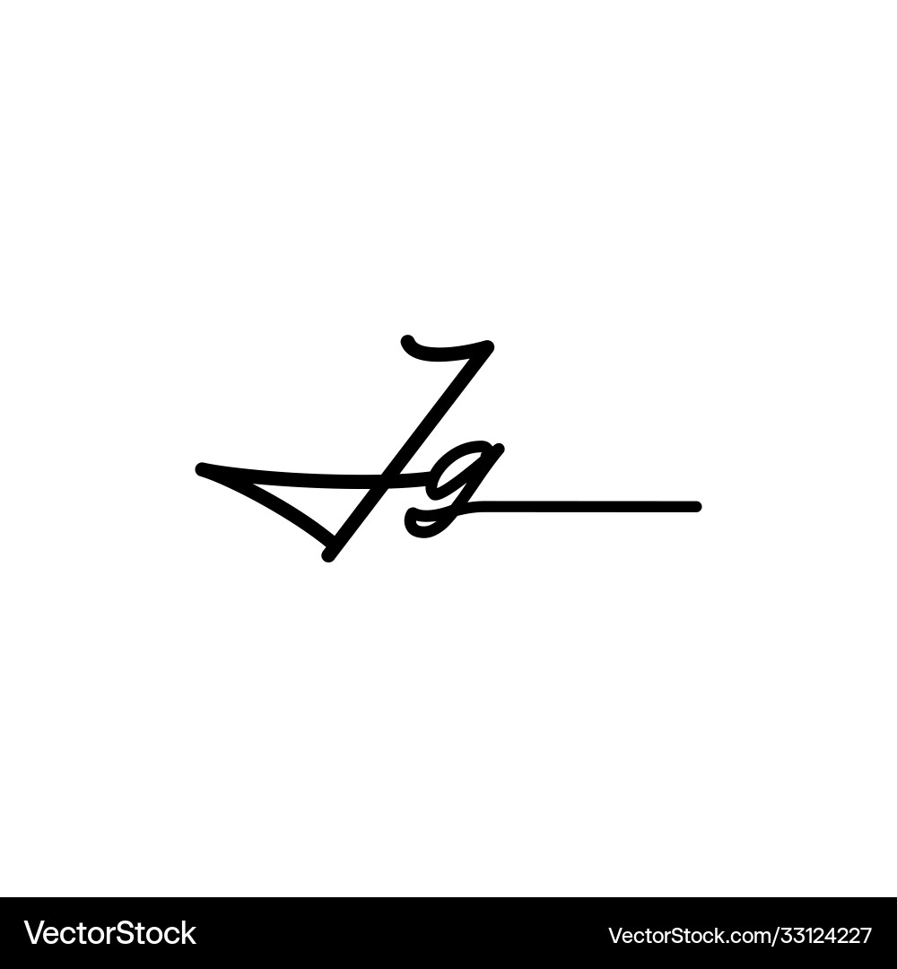Letter jg signature logo template Royalty Free Vector Image