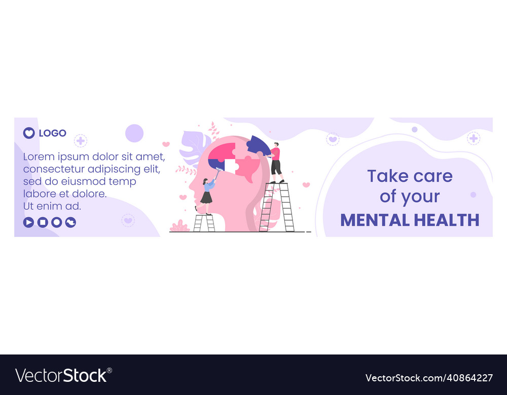 Mental health care consultant banner template Vector Image Mental health care consultant banner template Vector Image