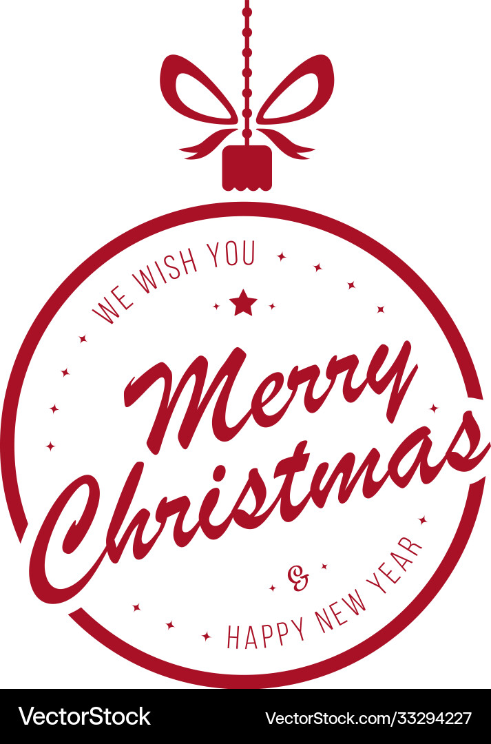Merry christmas bauble greetings isolated Vector Image