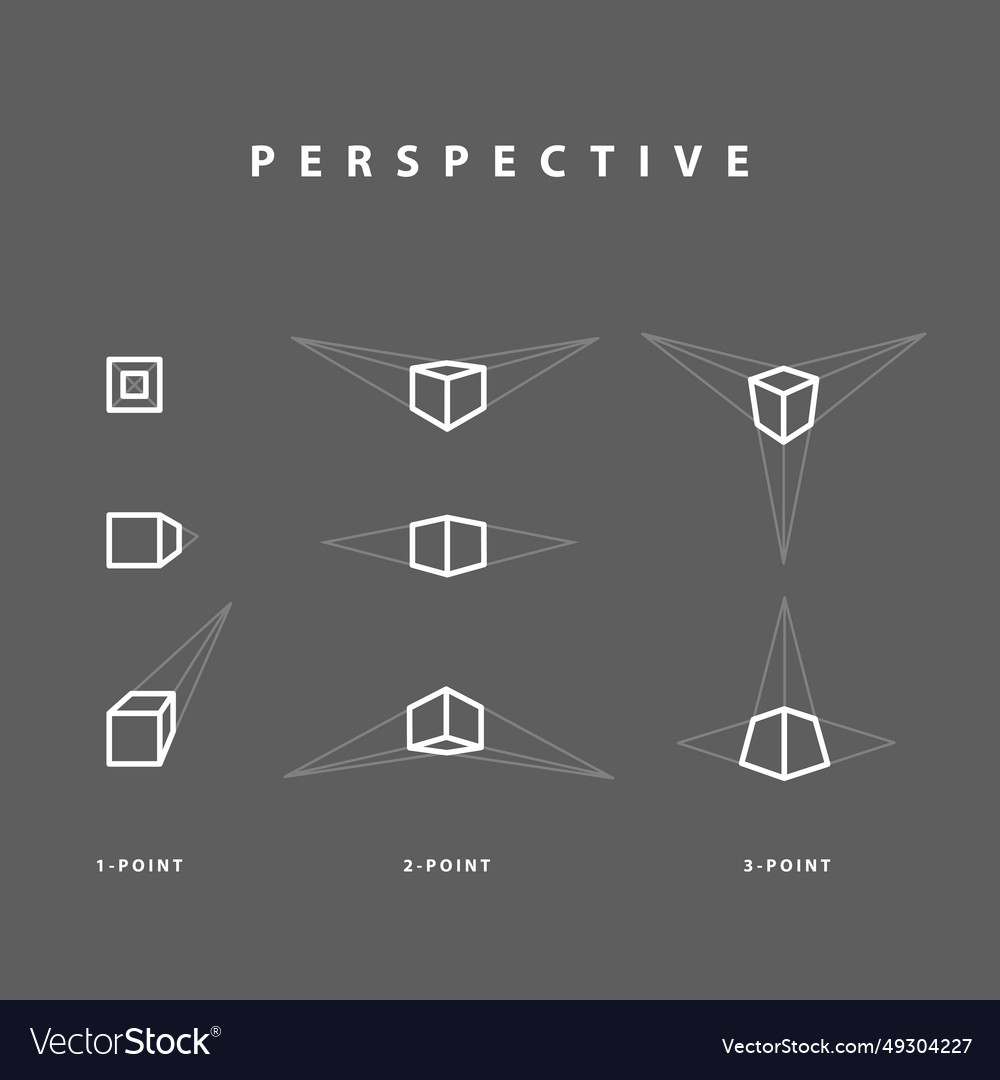 Perspective one two three point Royalty Free Vector Image