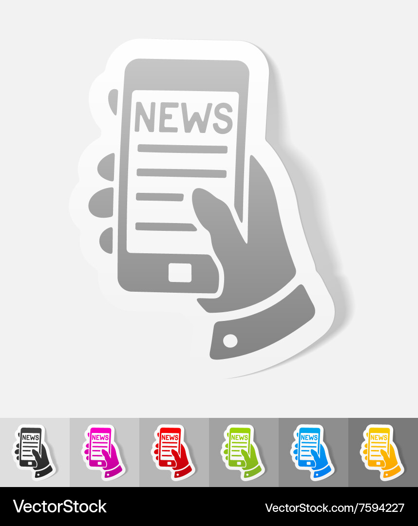 Realistic design element news in the smartphone Vector Image