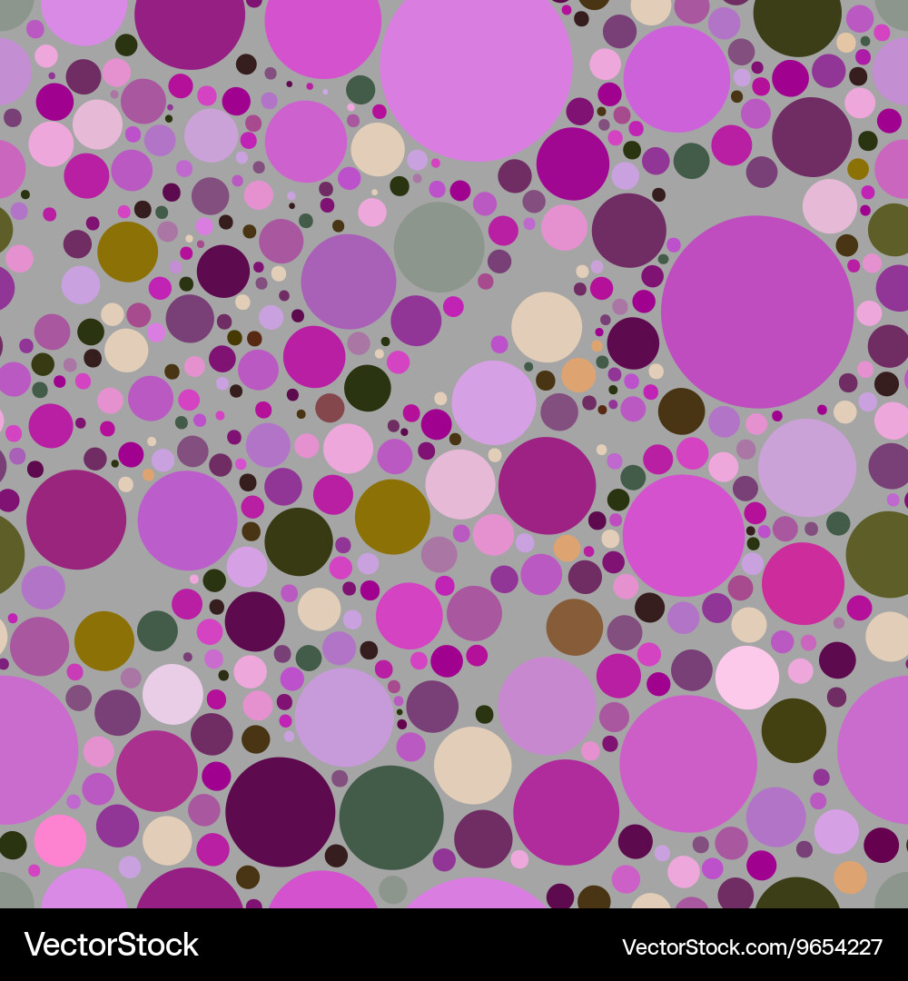 Seamless pattern of purple circles on gray Vector Image